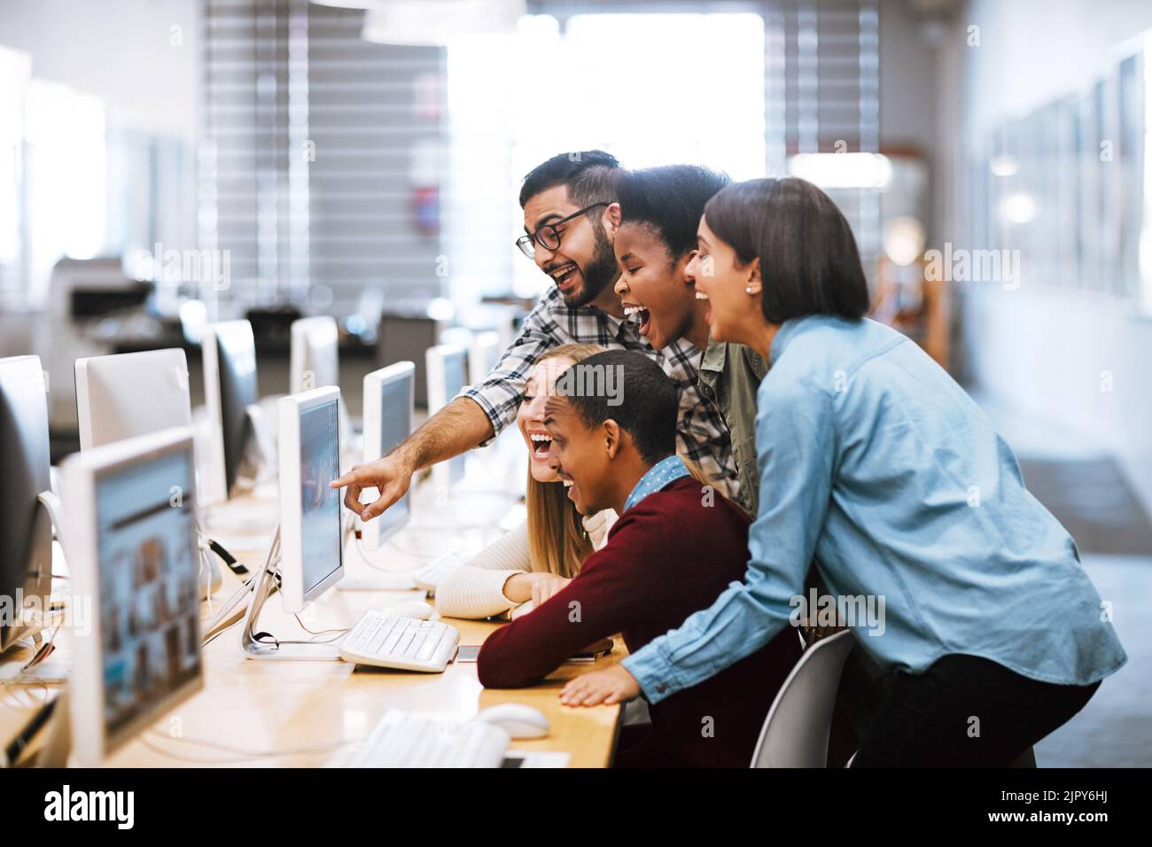 Look at that. university students checking out social media platforms ...