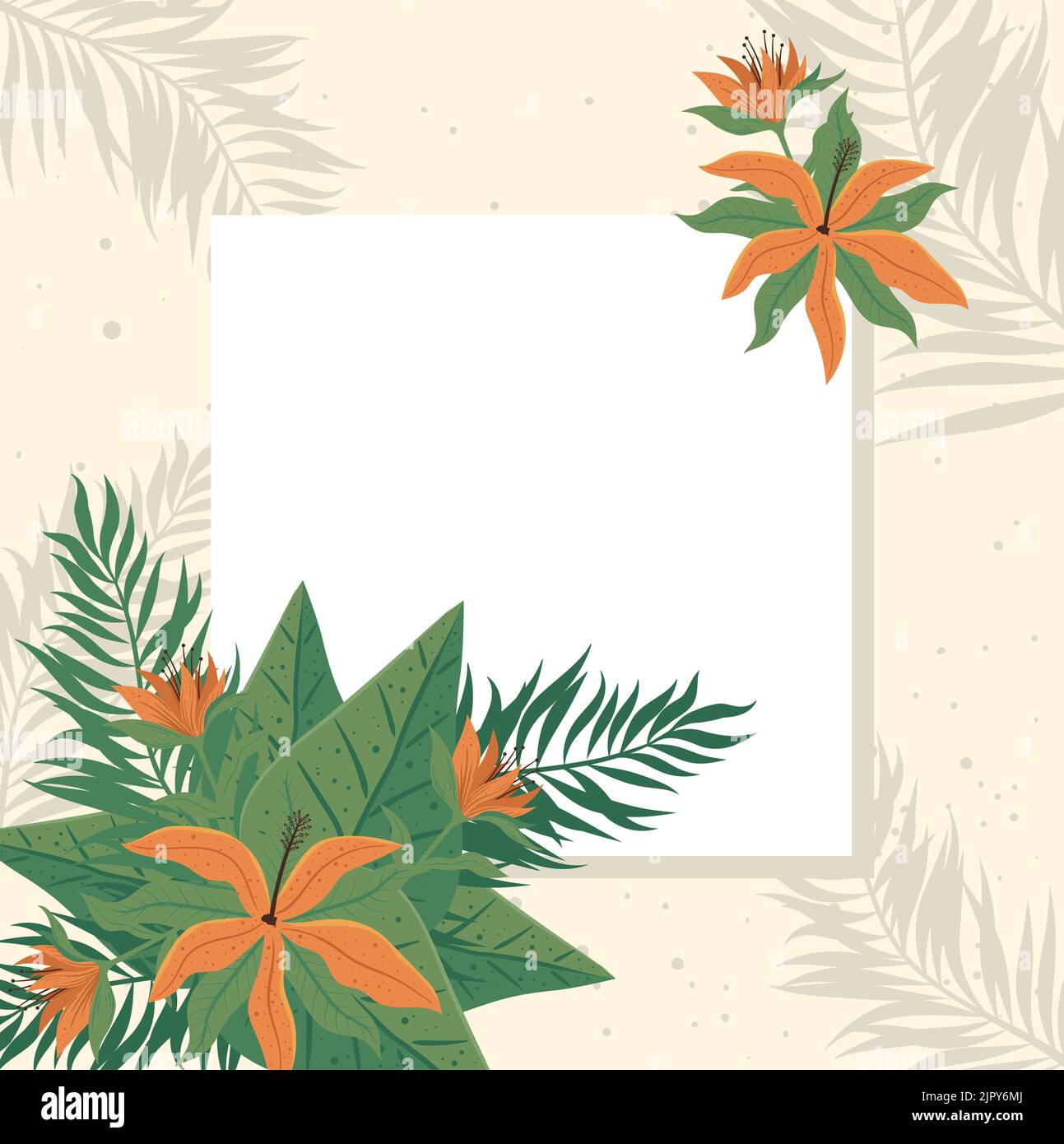floral jungle square frame Stock Vector Image & Art - Alamy