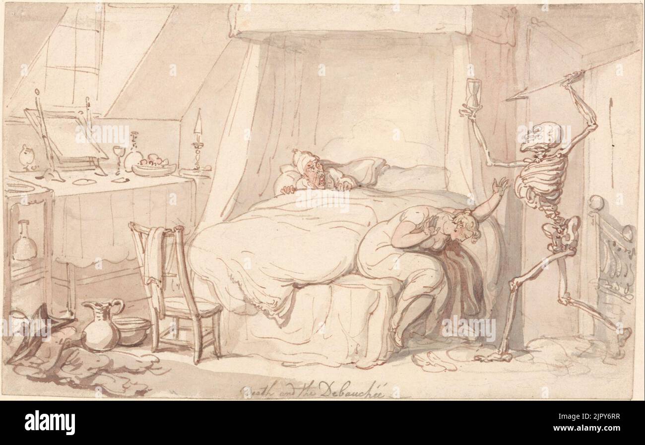 Thomas Rowlandson - Death and the Debauchee Stock Photo - Alamy