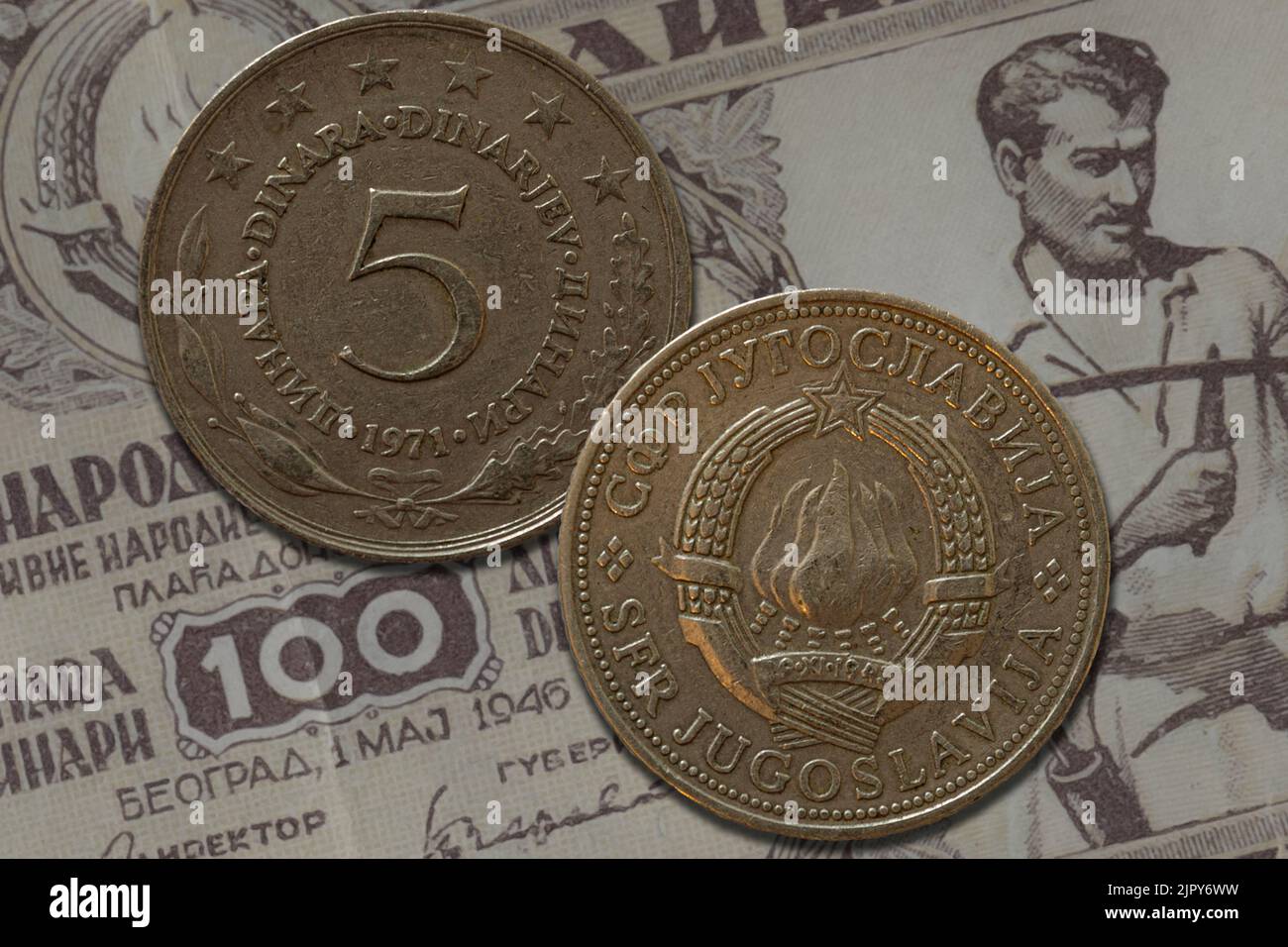 The coins of the Old Socialist Federative Republic of Yugoslavia Stock ...