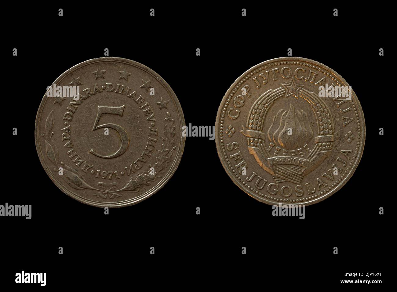 The coins of the Old Socialist Federative Republic of Yugoslavia Stock ...