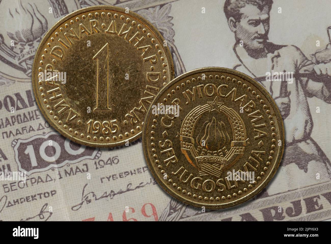 The coins of the Old Socialist Federative Republic of Yugoslavia Stock ...