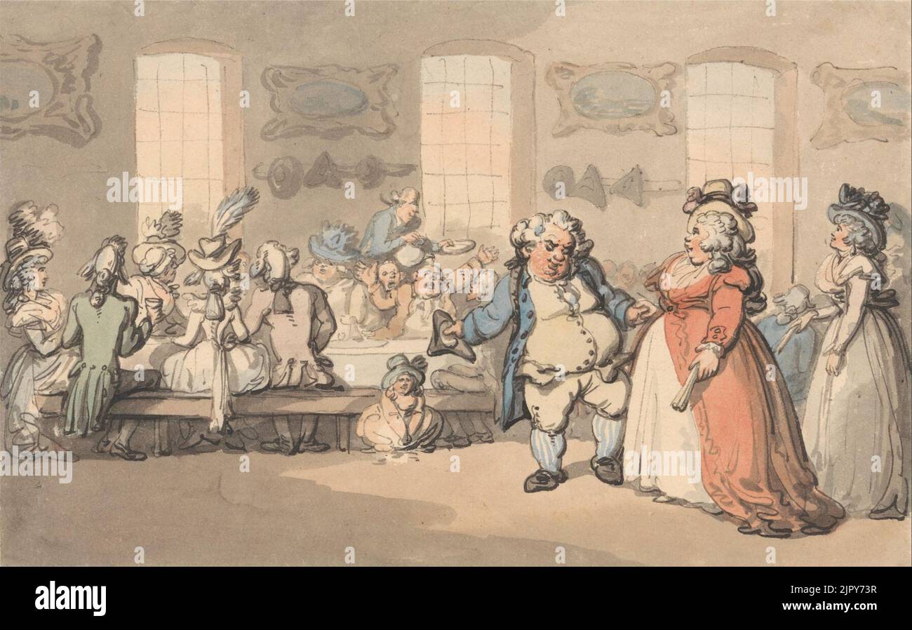 Thomas Rowlandson - The Comforts of Bath- The Breakfast Stock Photo - Alamy
