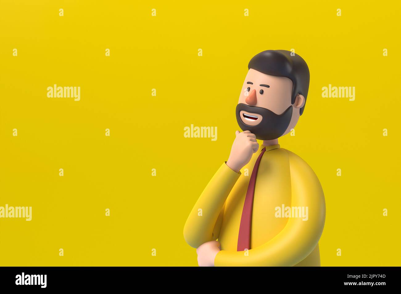 3d illustration. Cartoon character cute BUSINESS man isolated on blue ...