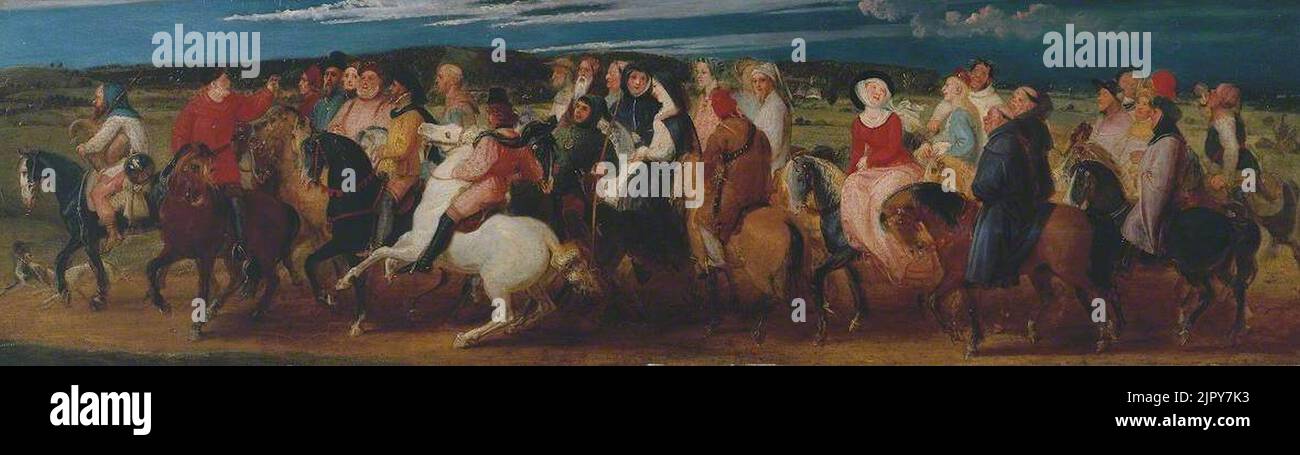 Thomas Stothard (1755-1834) - The Pilgrimage to Canterbury Stock Photo ...