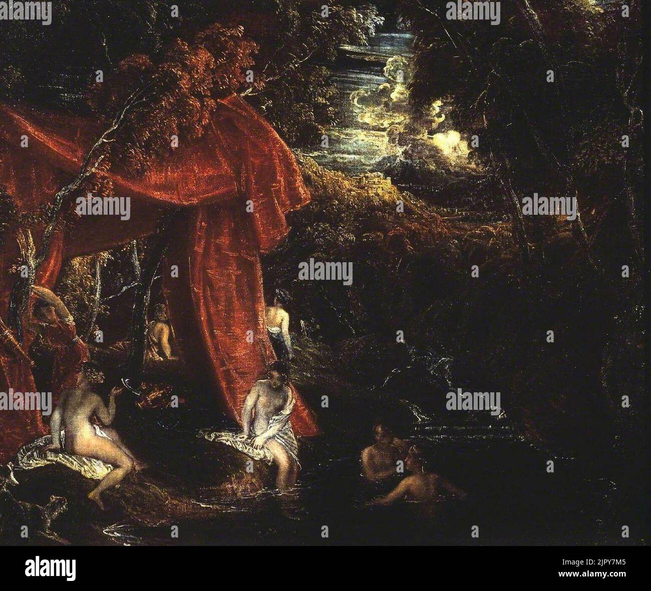 Thomas Stothard (1755-1834) - Diana and her Nymphs Bathing Stock Photo ...