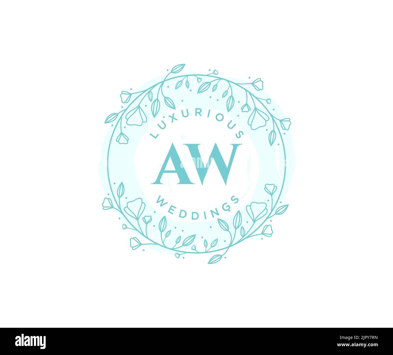 AW Initials letter Wedding monogram logos template, hand drawn modern ...
