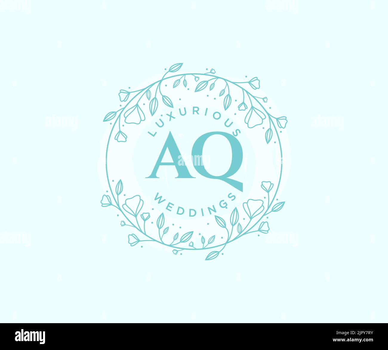 AQ Initials letter Wedding monogram logos template, hand drawn modern ...