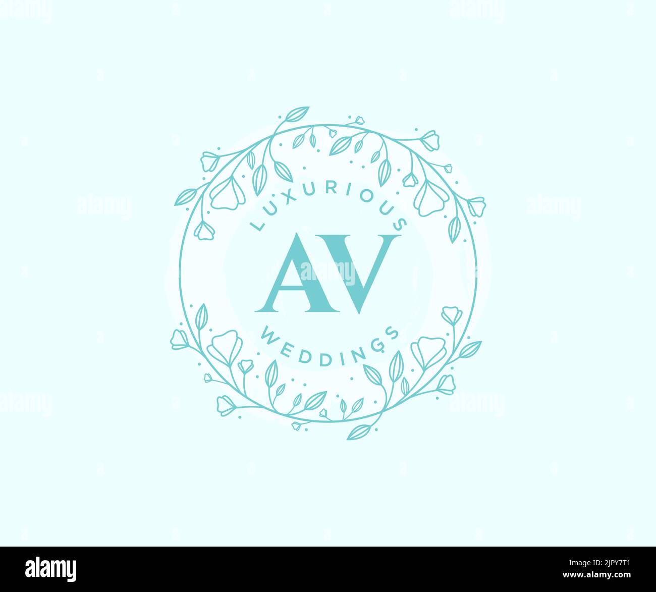 AV Initials letter Wedding monogram logos template, hand drawn modern ...