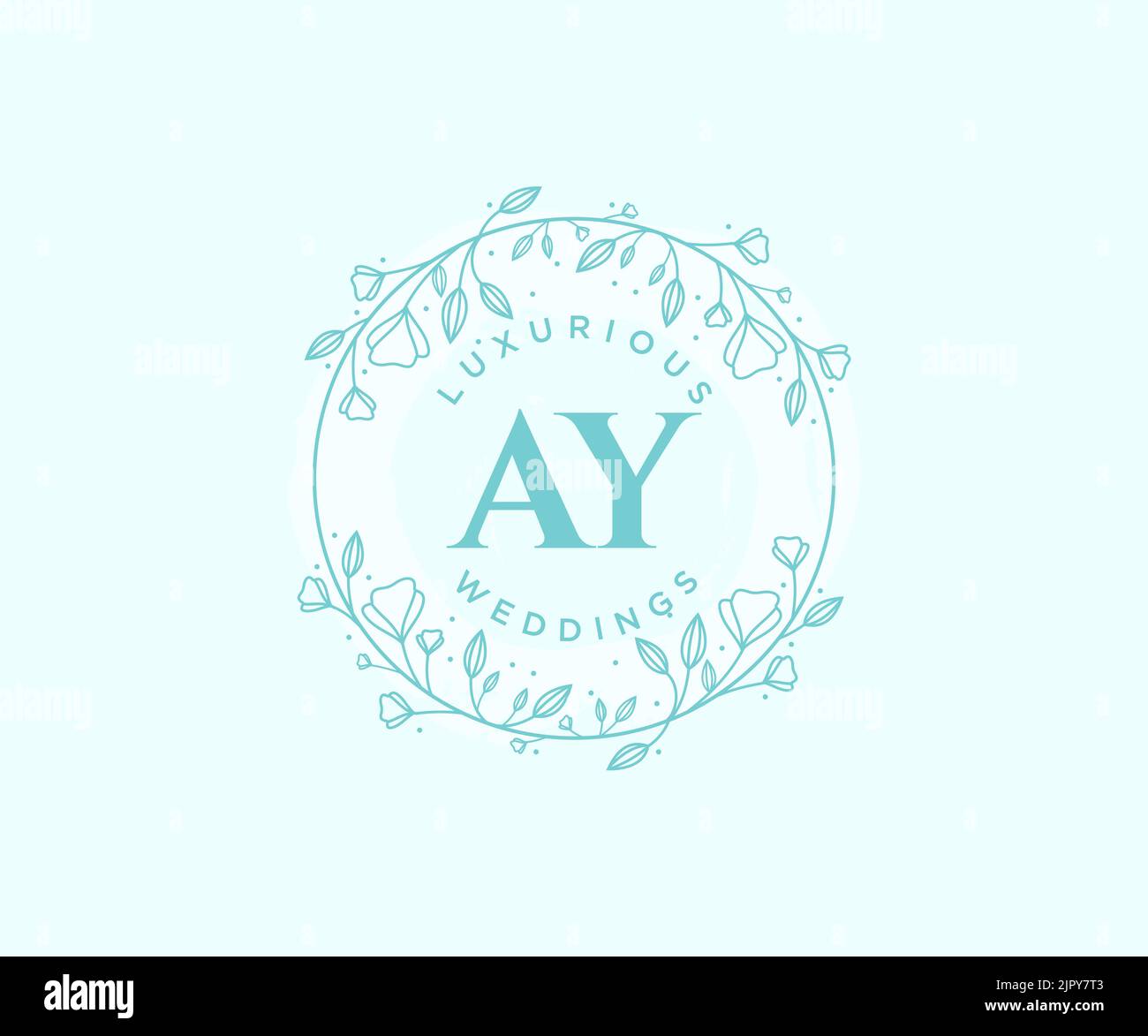 AY Initials letter Wedding monogram logos template, hand drawn modern ...