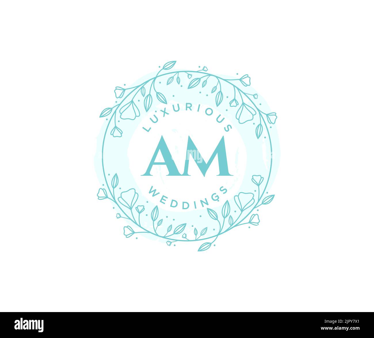 AM Initials letter Wedding monogram logos template, hand drawn modern ...