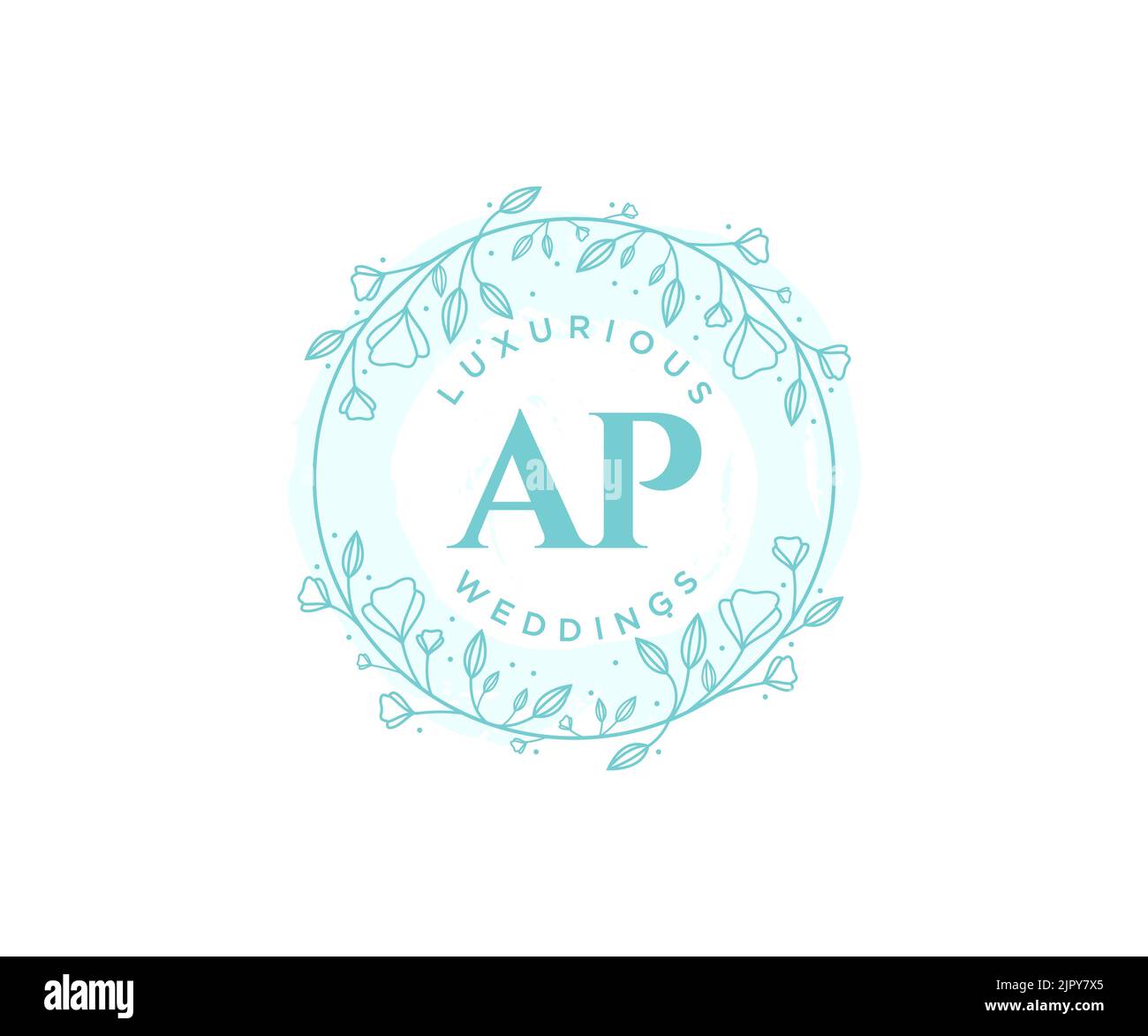 AP Initials letter Wedding monogram logos template, hand drawn modern ...