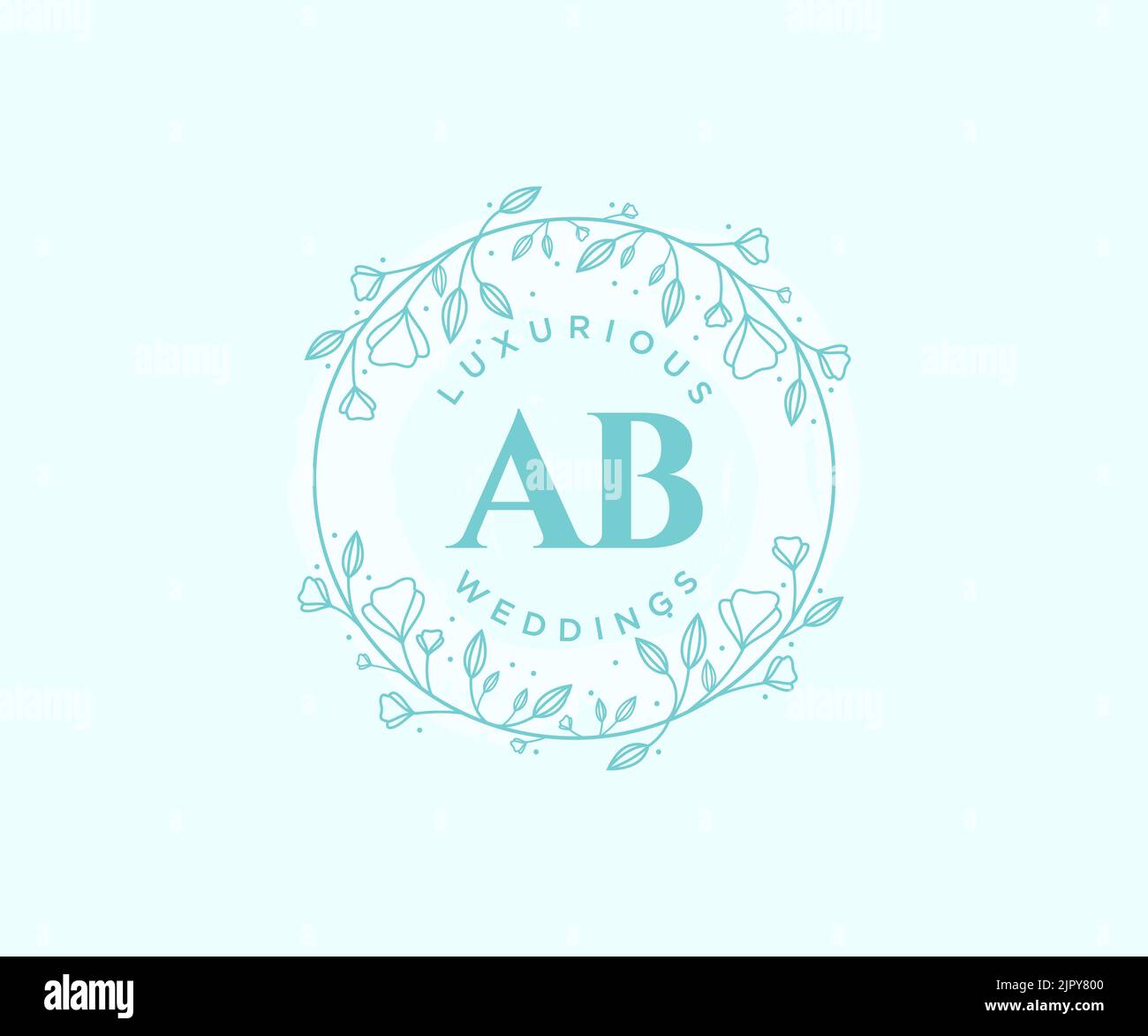 AB Initials letter Wedding monogram logos template, hand drawn modern ...