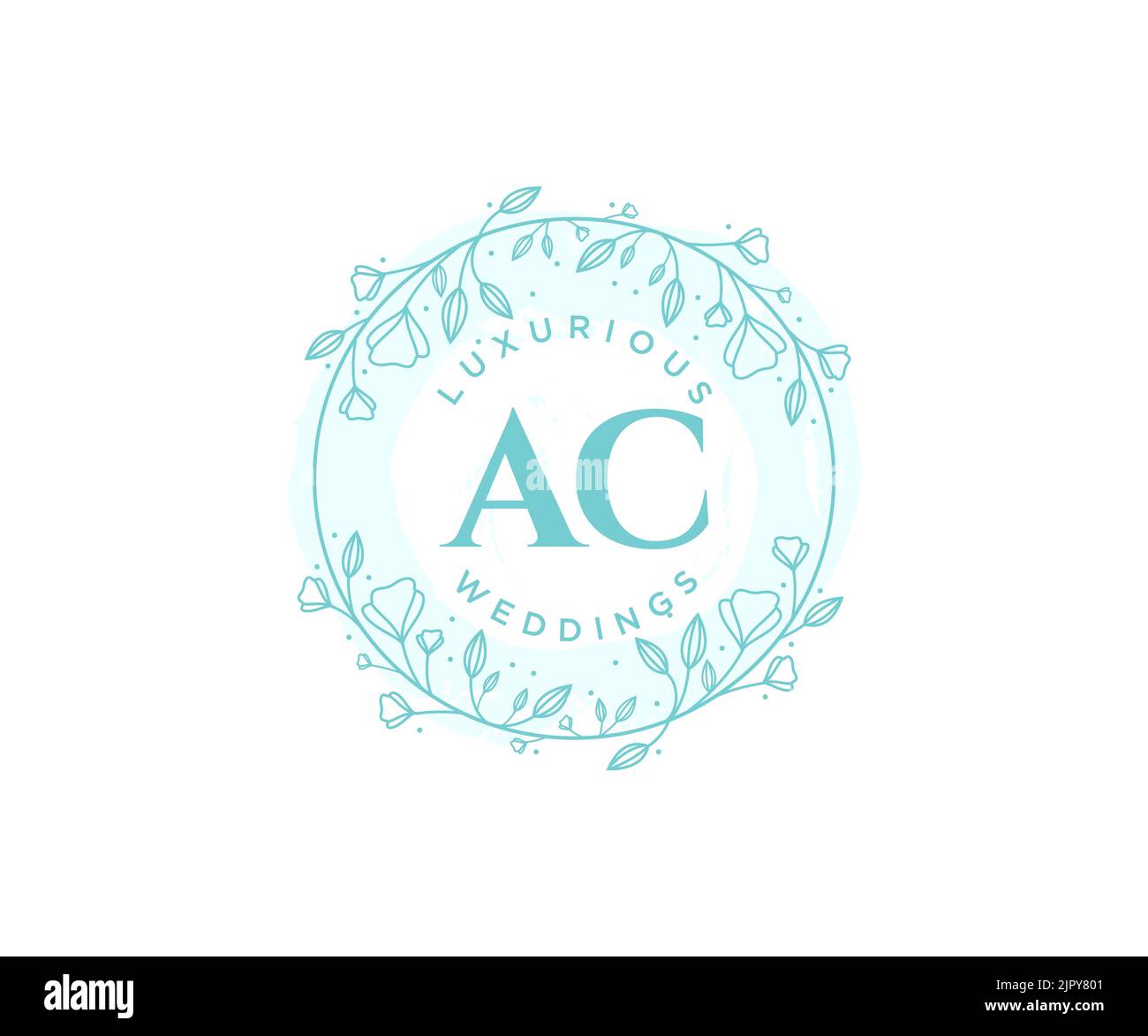 AC Initials letter Wedding monogram logos template, hand drawn modern ...