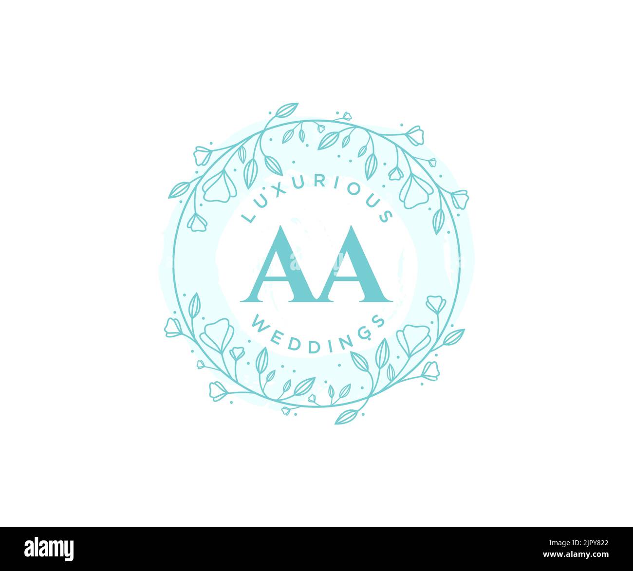 AA Initials letter Wedding monogram logos template, hand drawn modern ...