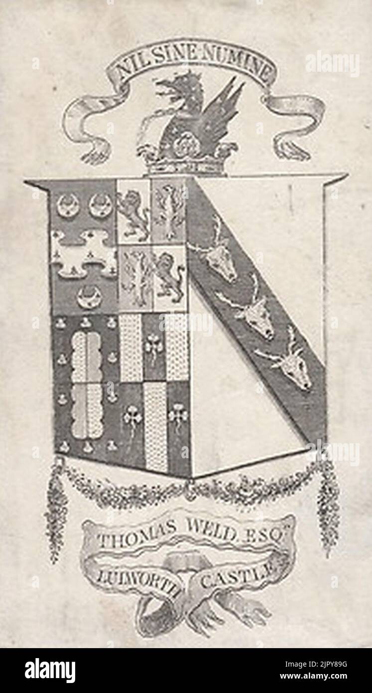 Thomas Weld bookplate Stock Photo - Alamy