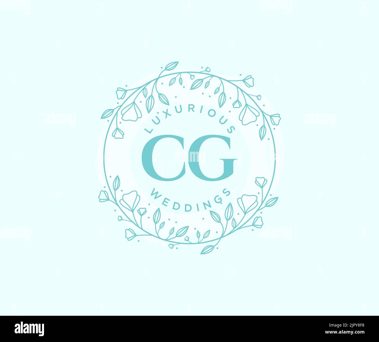 CG Initials letter Wedding monogram logos template, hand drawn modern ...