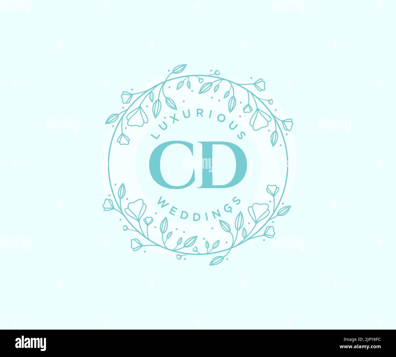CD Initials letter Wedding monogram logos template, hand drawn modern ...