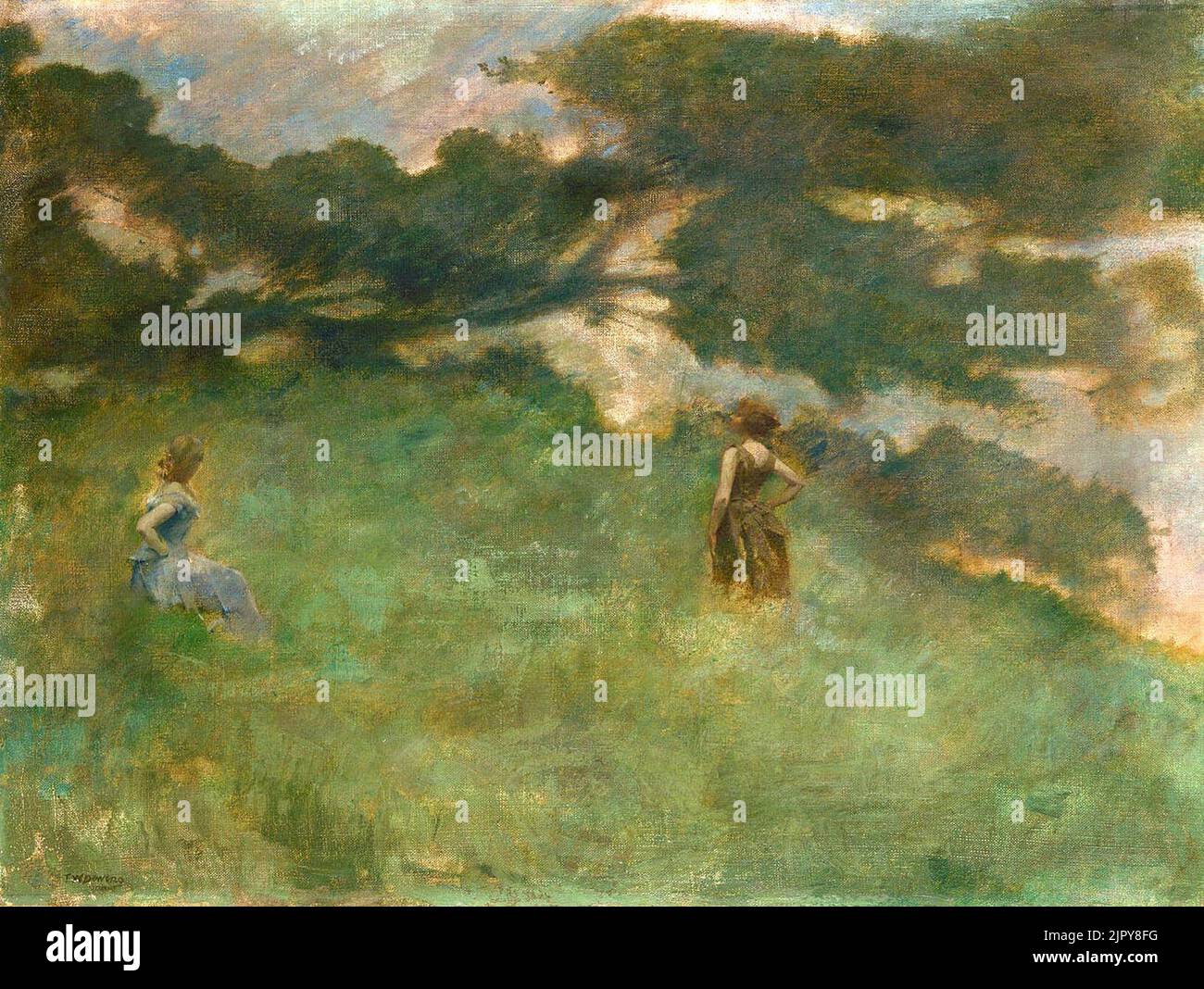 Thomas Wilmer Dewing - The Hermit Thrush - 1890 Stock Photo - Alamy