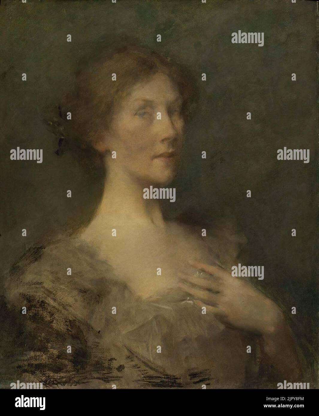 Thomas Wilmer Dewing - Portrait of a Lady - ca. 1895 Stock Photo - Alamy