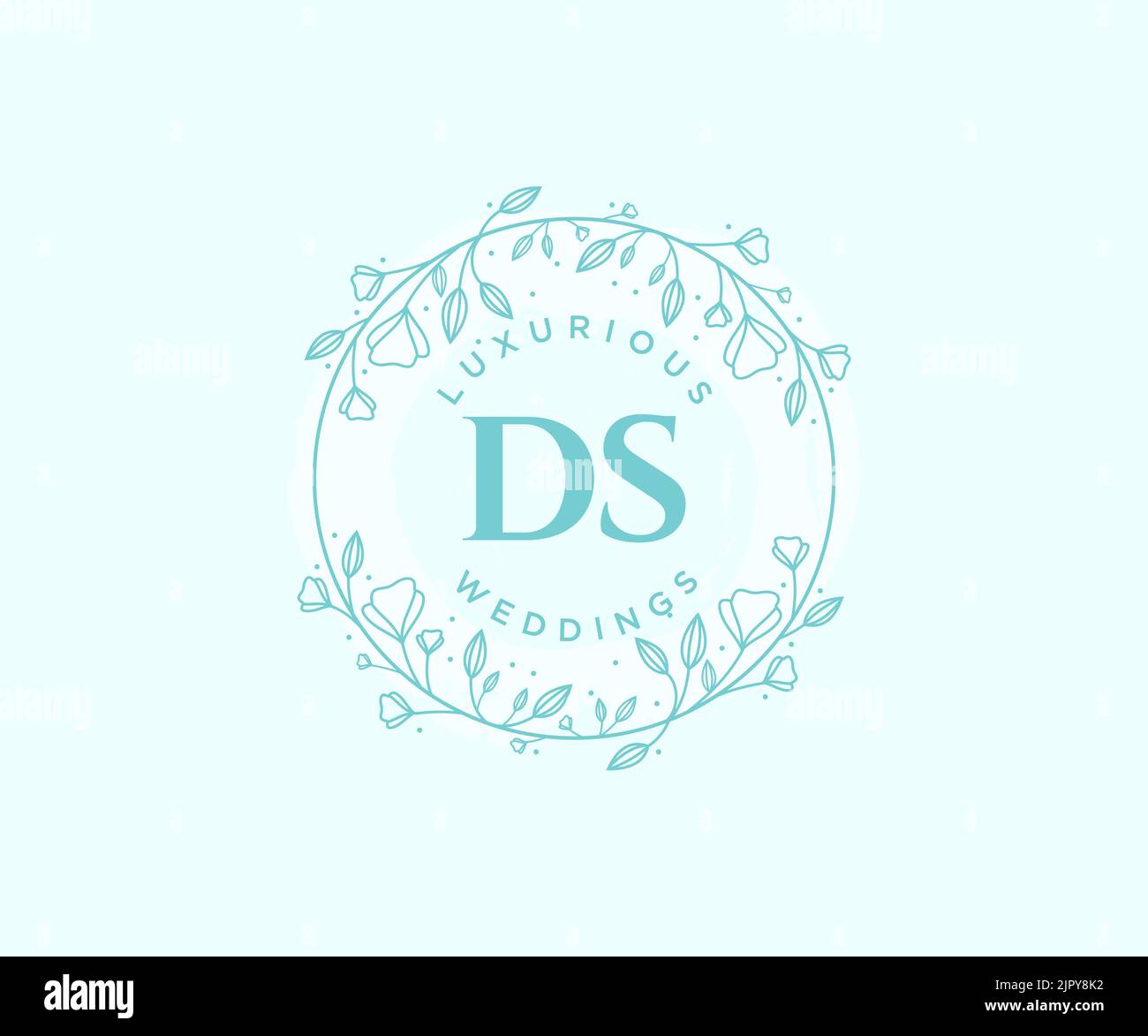 DS Initials letter Wedding monogram logos template, hand drawn modern ...