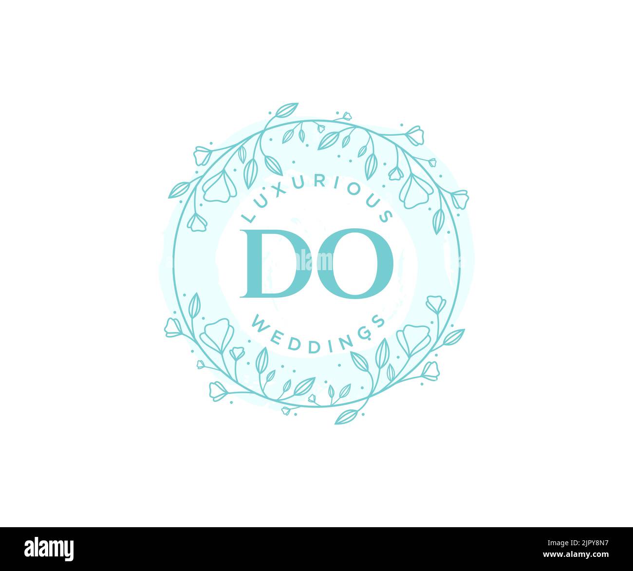 DO Initials letter Wedding monogram logos template, hand drawn modern ...