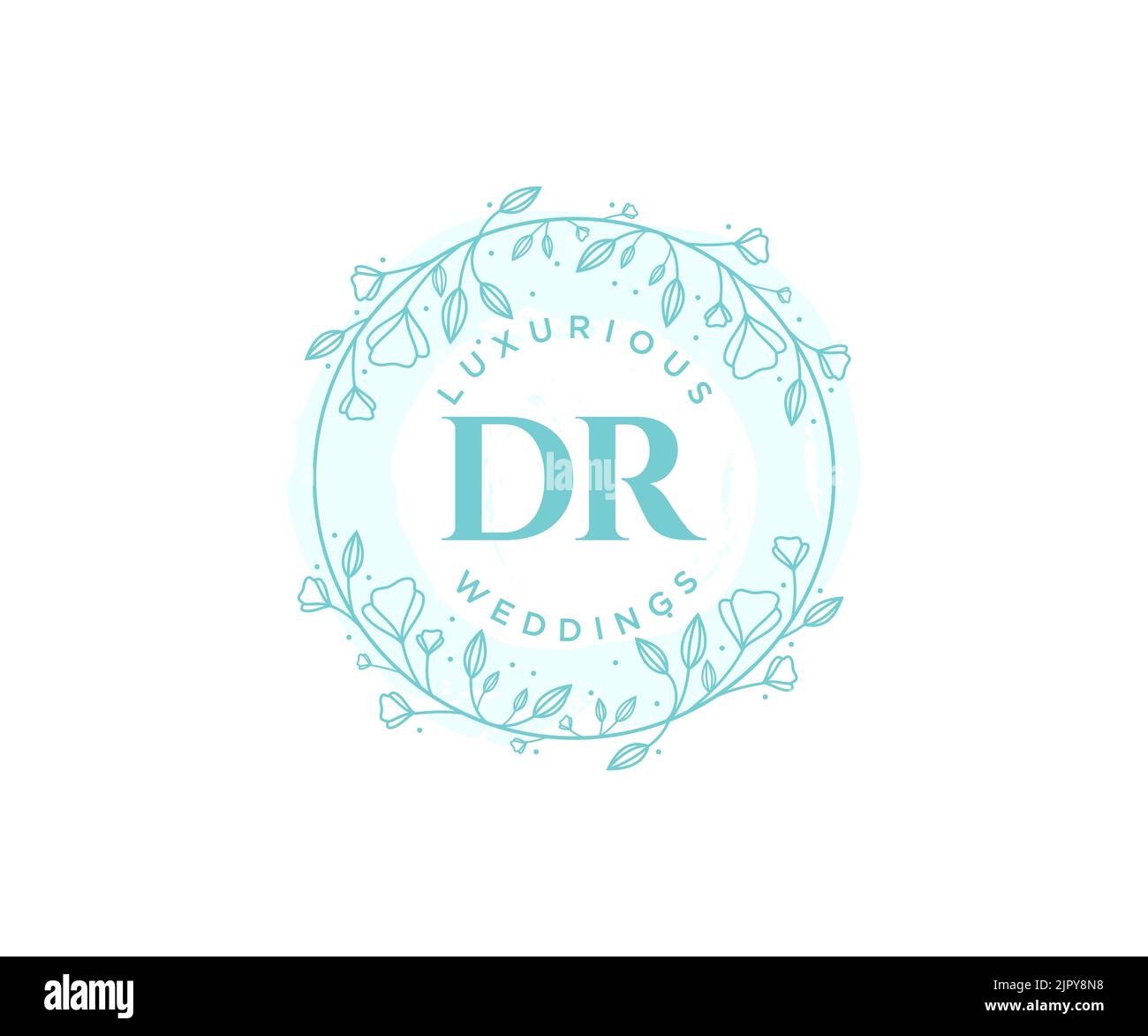 DR Initials letter Wedding monogram logos template, hand drawn modern ...