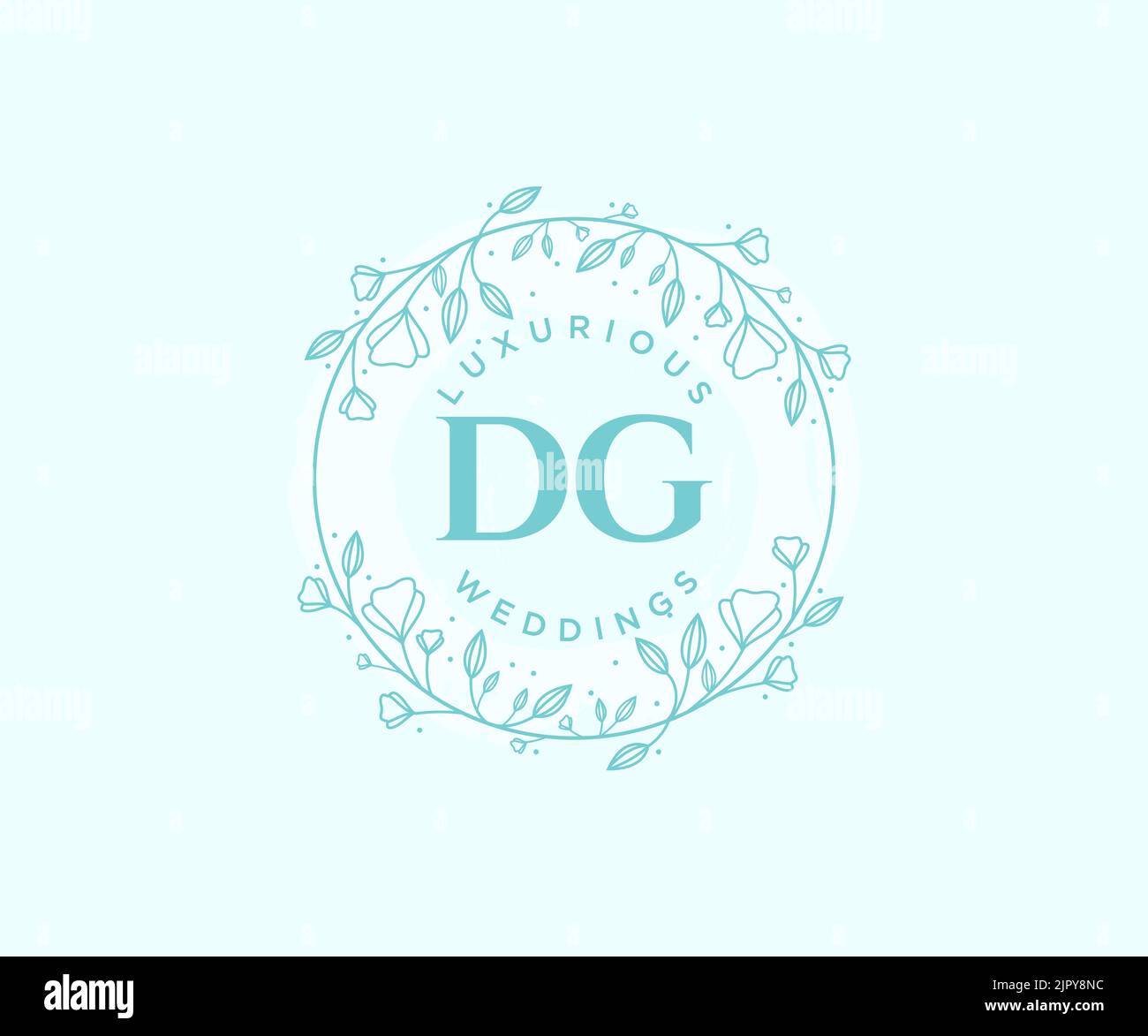 DG Initials letter Wedding monogram logos template, hand drawn modern ...