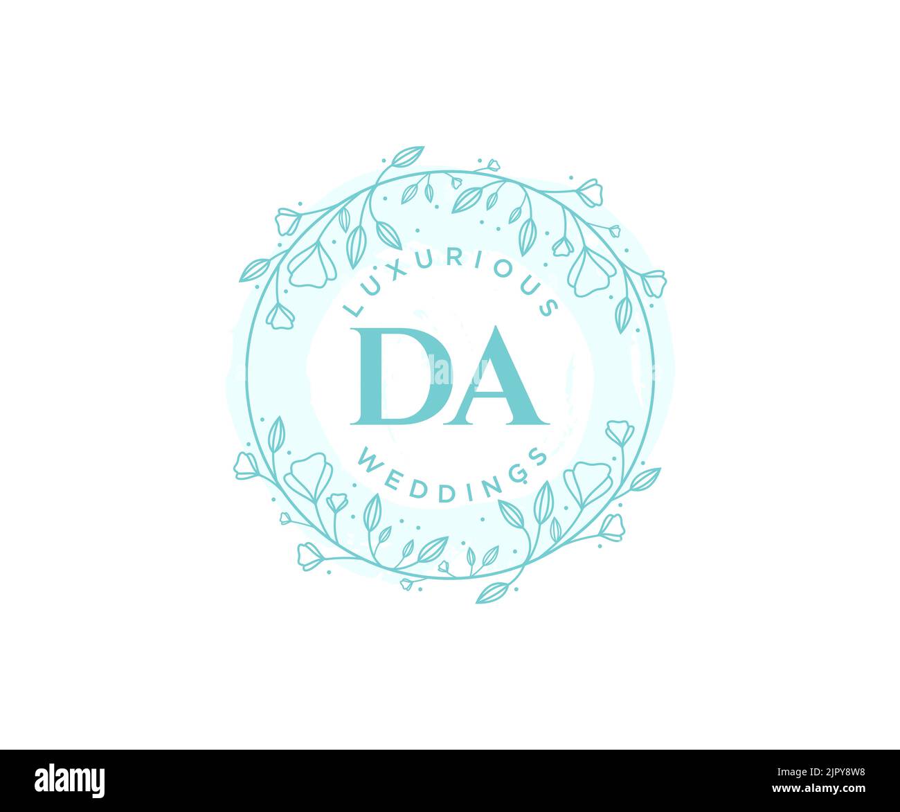 DA Initials letter Wedding monogram logos template, hand drawn modern ...