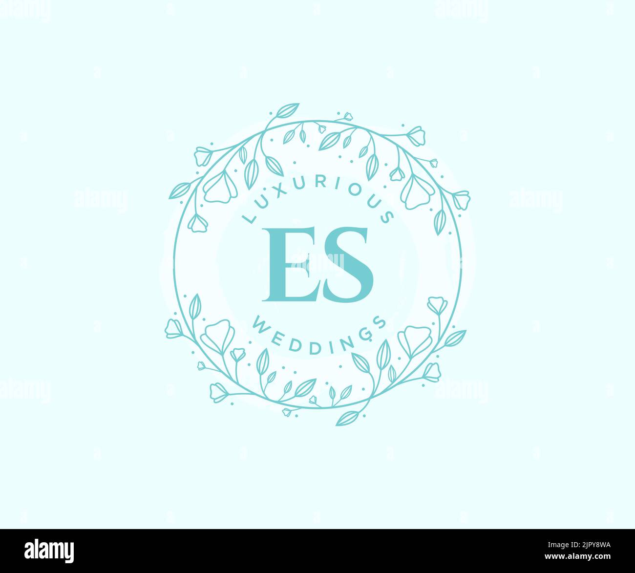 ES Initials letter Wedding monogram logos template, hand drawn modern ...