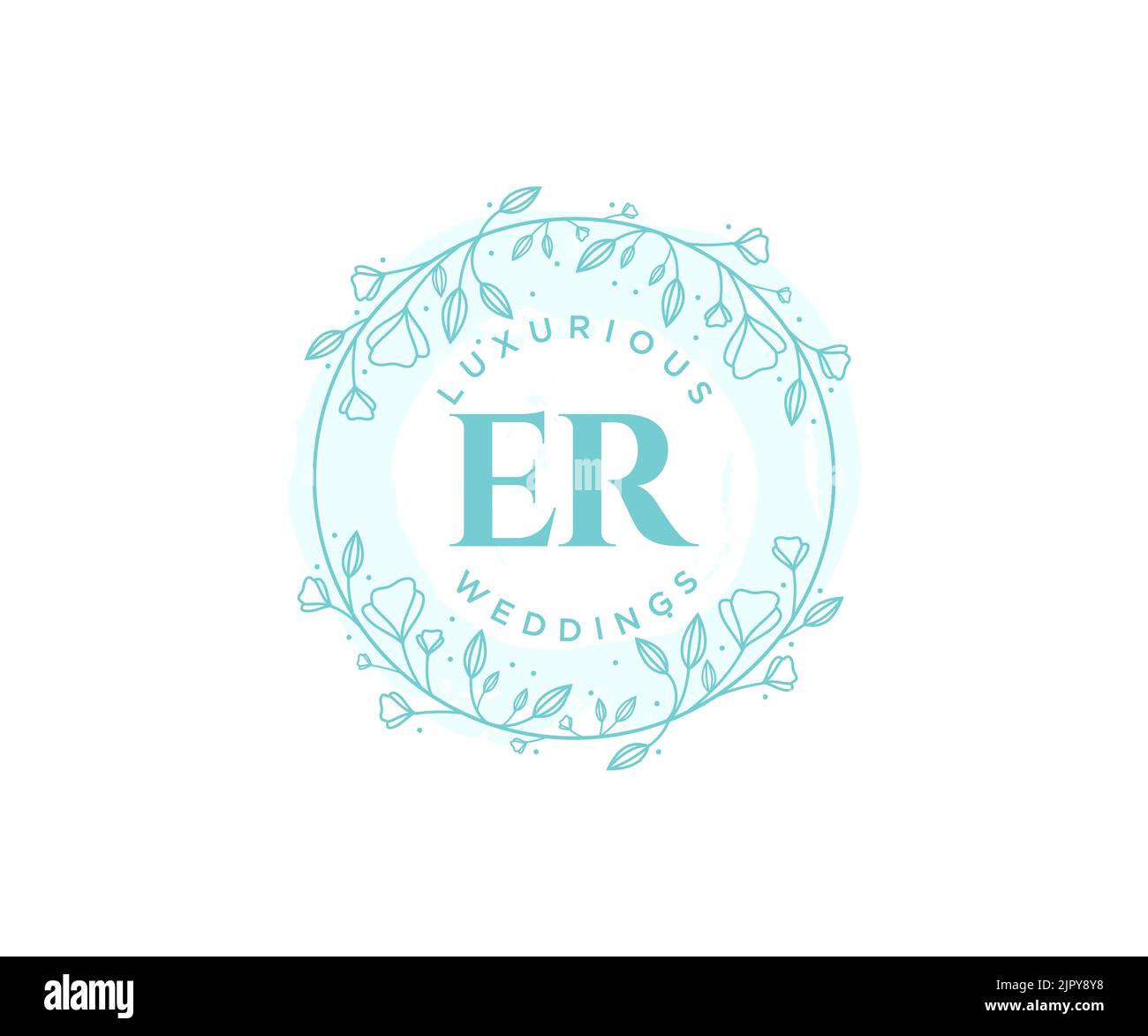 ER Initials letter Wedding monogram logos template, hand drawn modern ...
