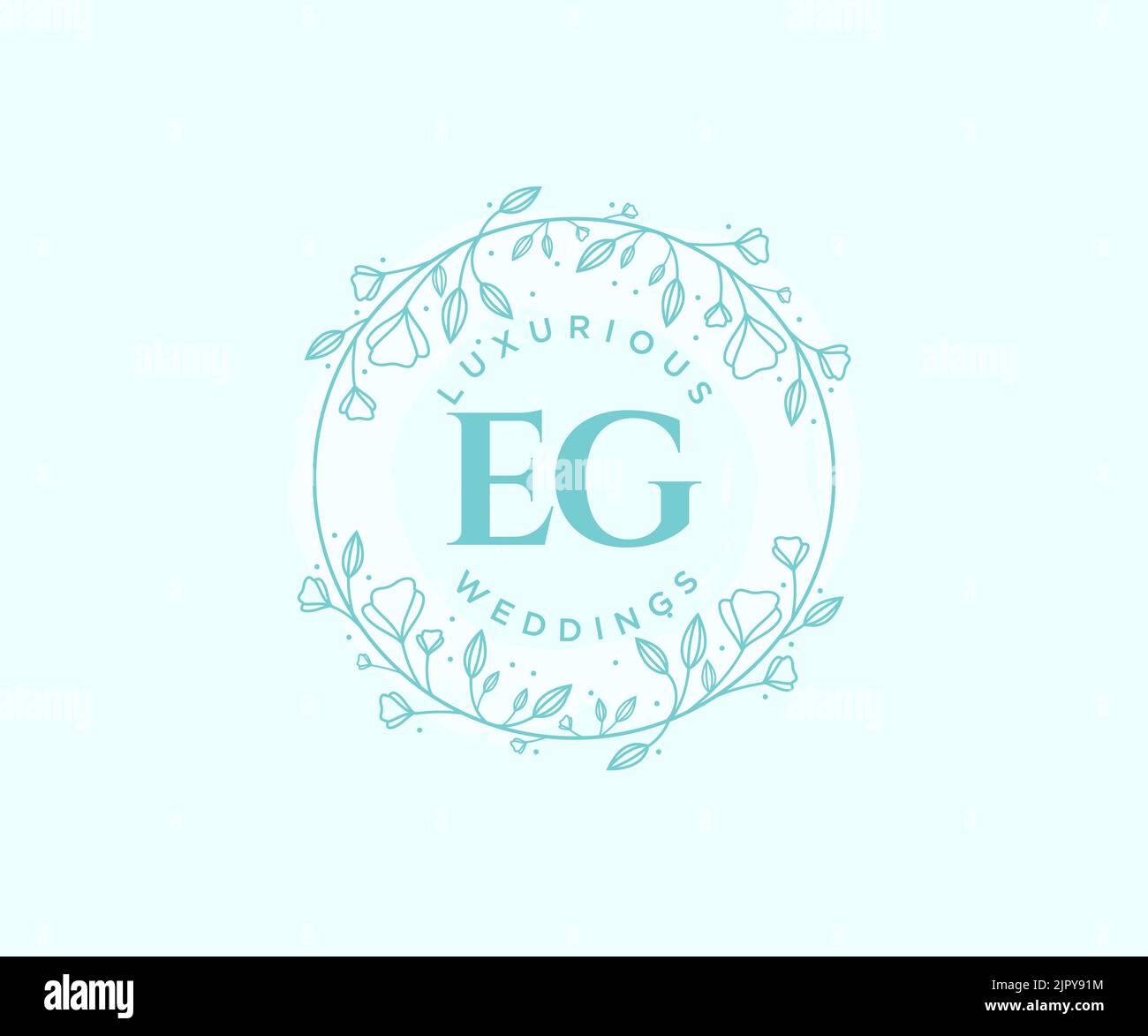EG Initials letter Wedding monogram logos template, hand drawn modern ...
