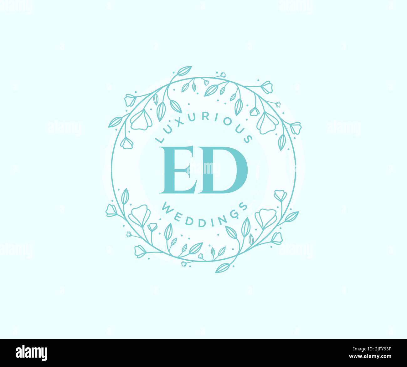 ED Initials letter Wedding monogram logos template, hand drawn modern ...