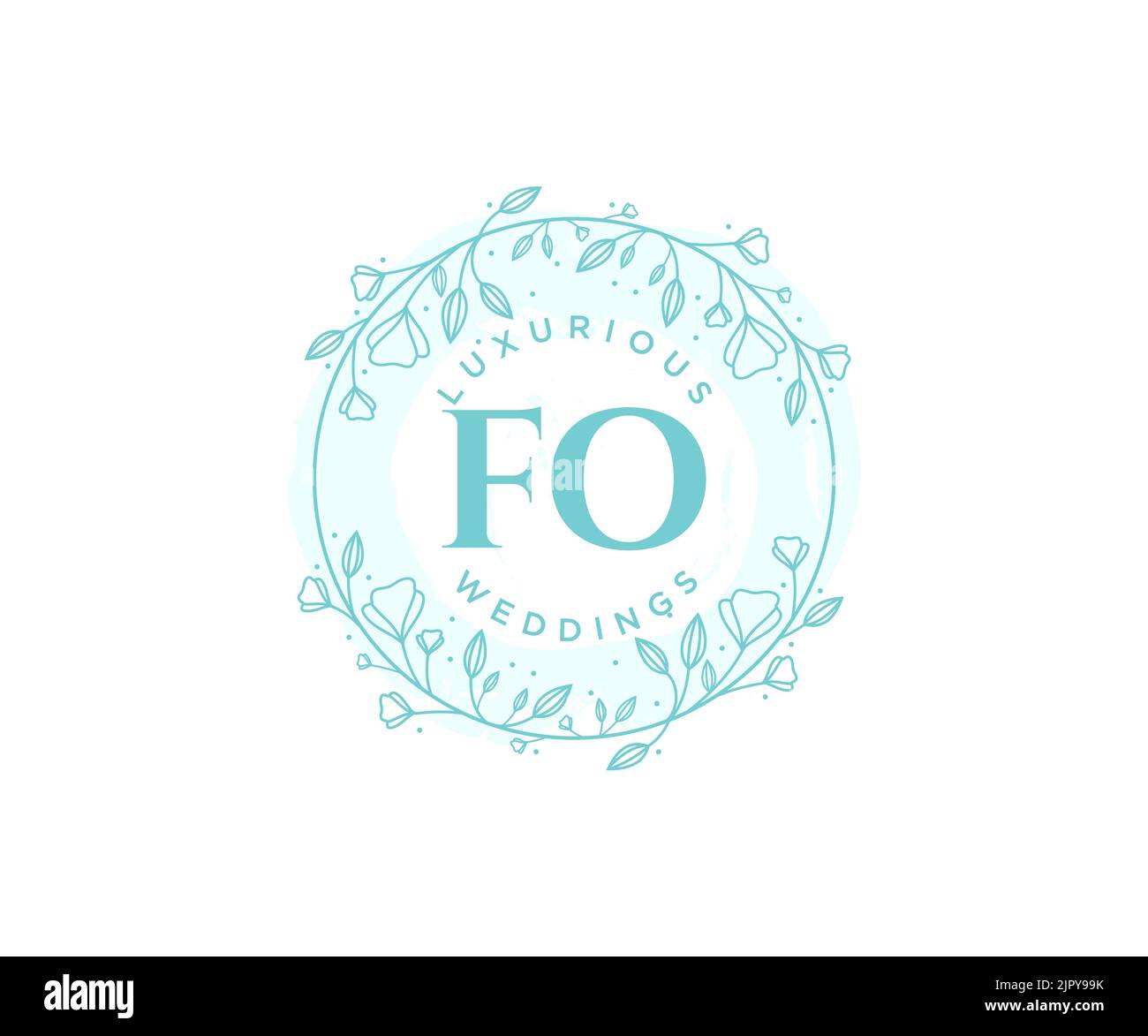 FO Initials letter Wedding monogram logos template, hand drawn modern ...