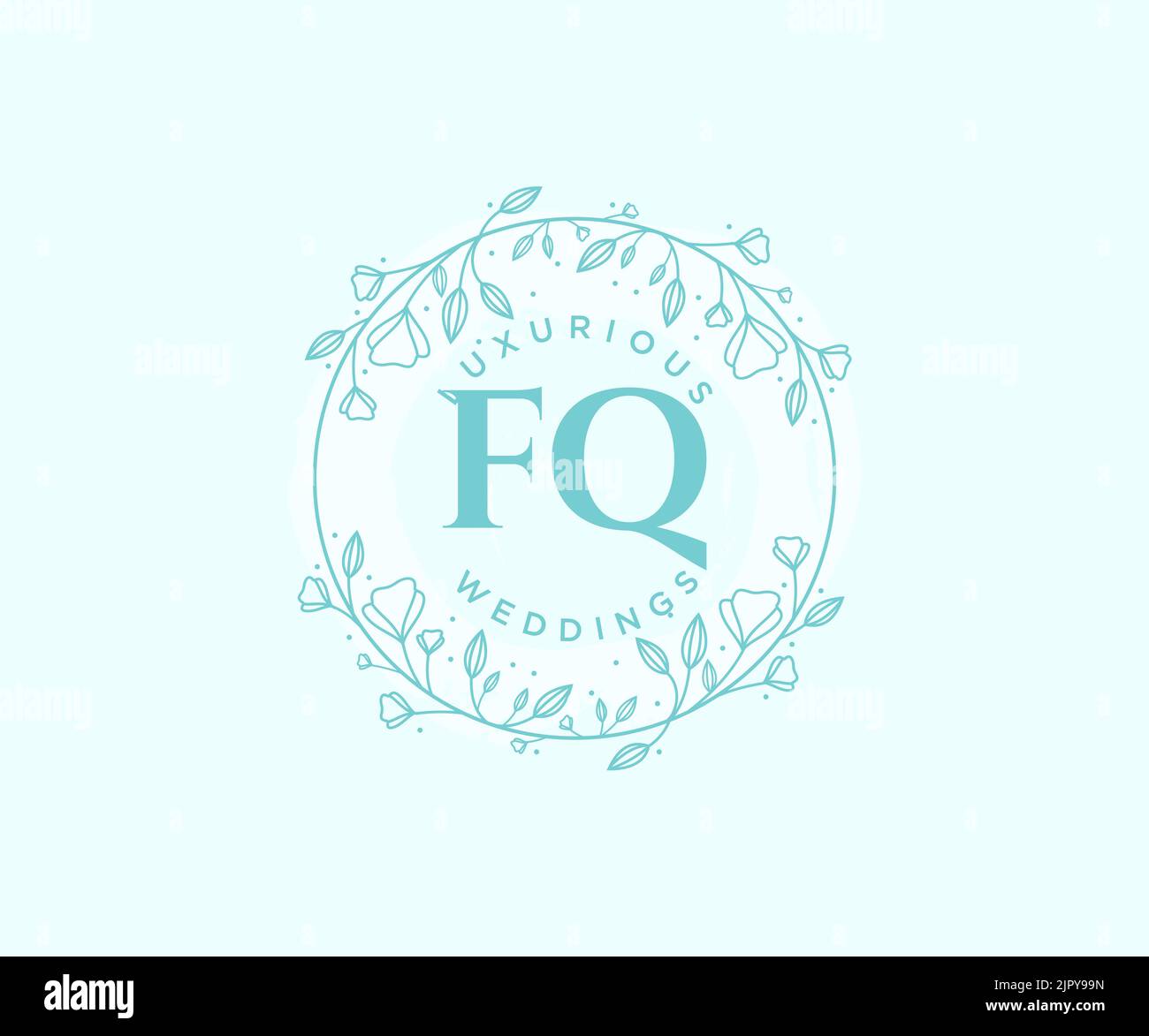 FQ Initials letter Wedding monogram logos template, hand drawn modern ...