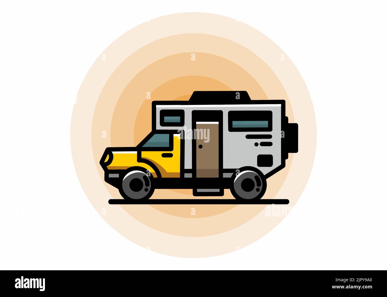 Silhouette overland truck Cut Out Stock Images & Pictures - Alamy