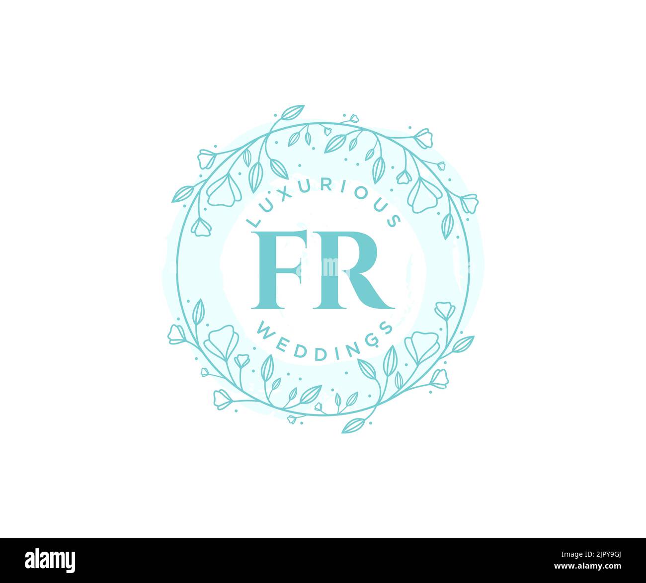 FR Initials letter Wedding monogram logos template, hand drawn modern ...
