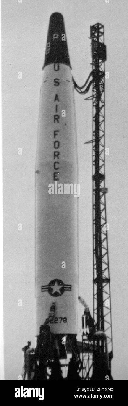Thor Burner 2 with DMSP 4A F1, 1966 82A Stock Photo - Alamy