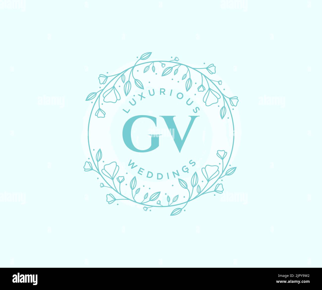 GV Initials letter Wedding monogram logos template, hand drawn modern ...