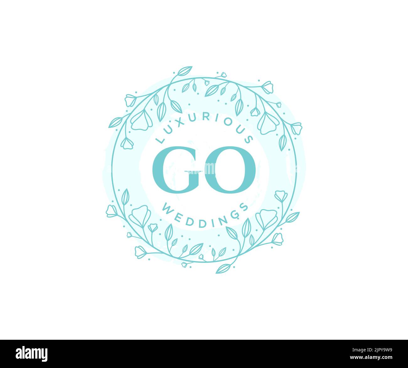 GO Initials letter Wedding monogram logos template, hand drawn modern ...