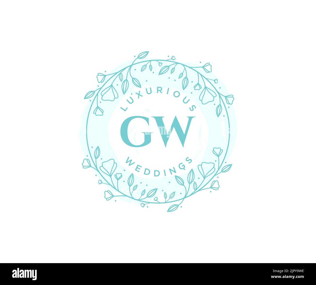 GW Initials letter Wedding monogram logos template, hand drawn modern ...