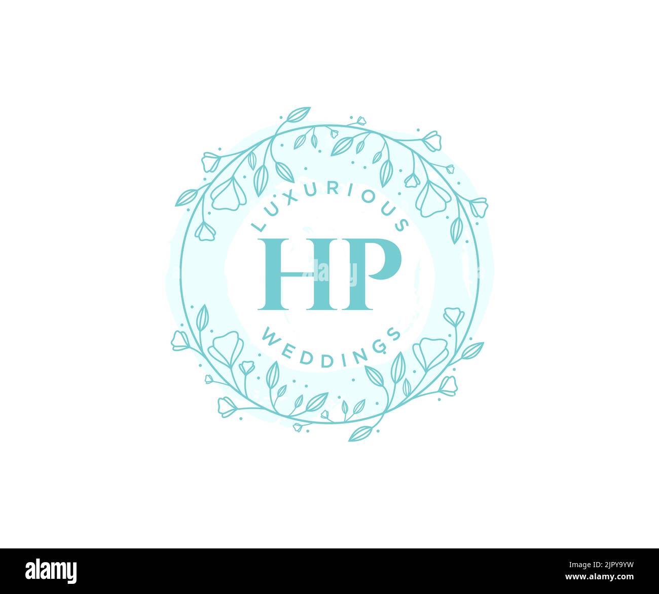 HP Initials letter Wedding monogram logos template, hand drawn modern minimalistic and floral ...