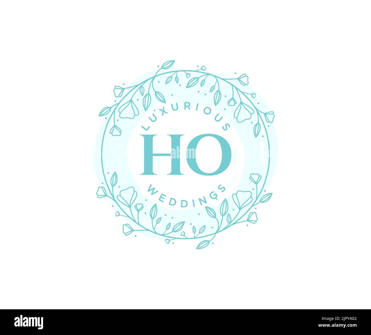 HO Initials letter Wedding monogram logos template, hand drawn modern ...