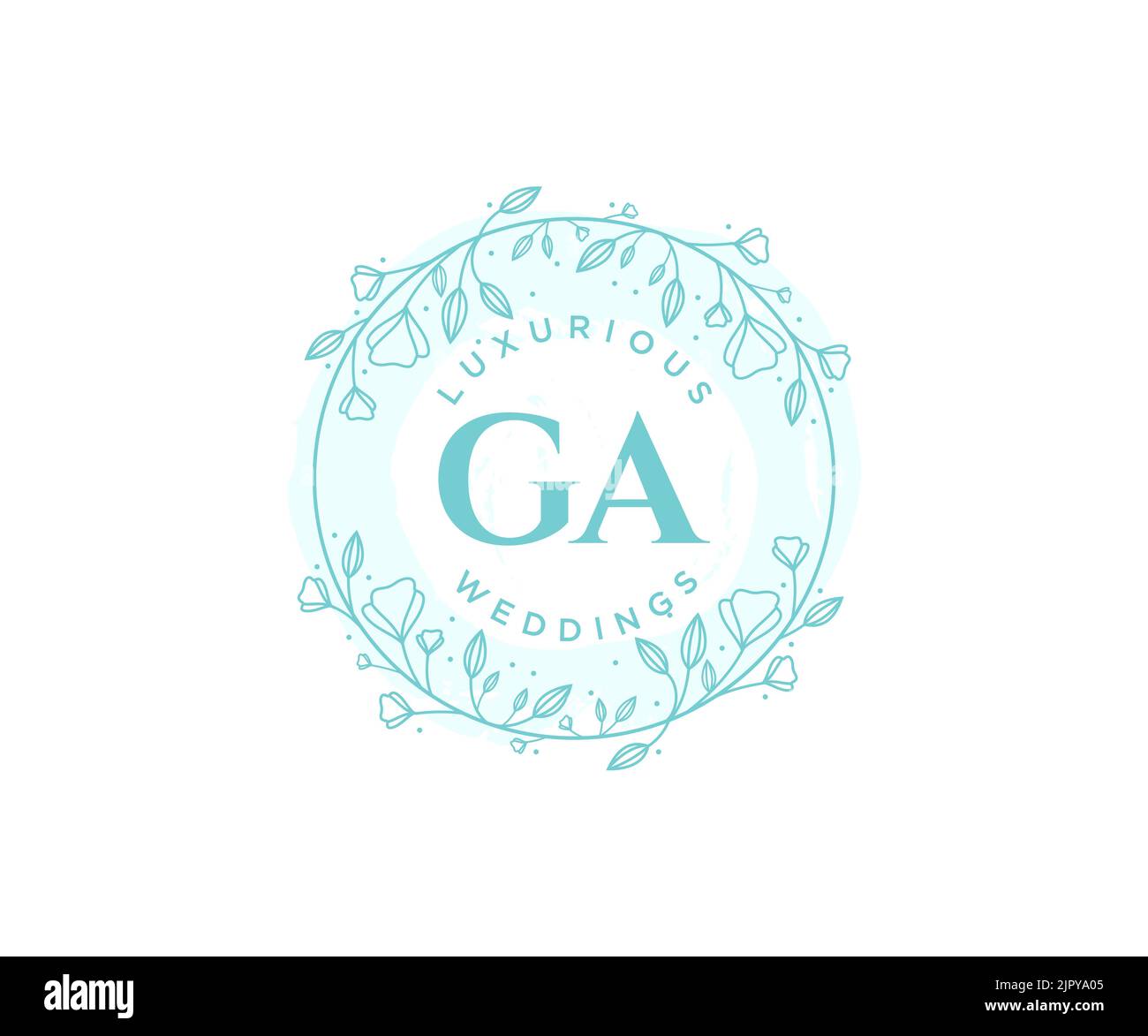 GA Initials letter Wedding monogram logos template, hand drawn modern ...
