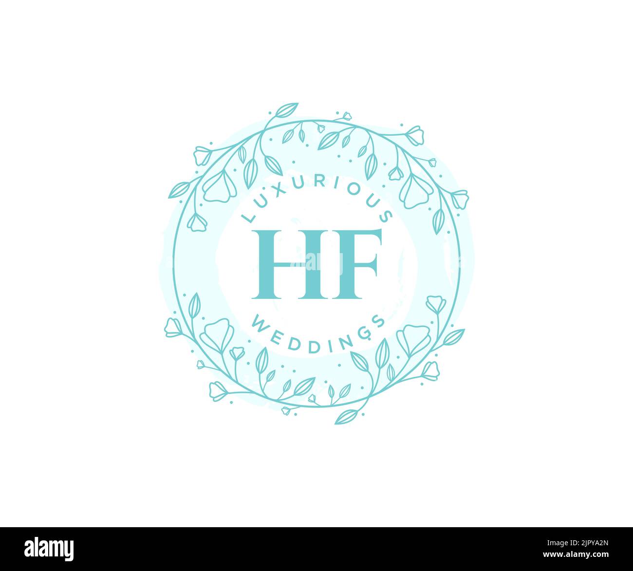 HF Initials letter Wedding monogram logos template, hand drawn modern ...