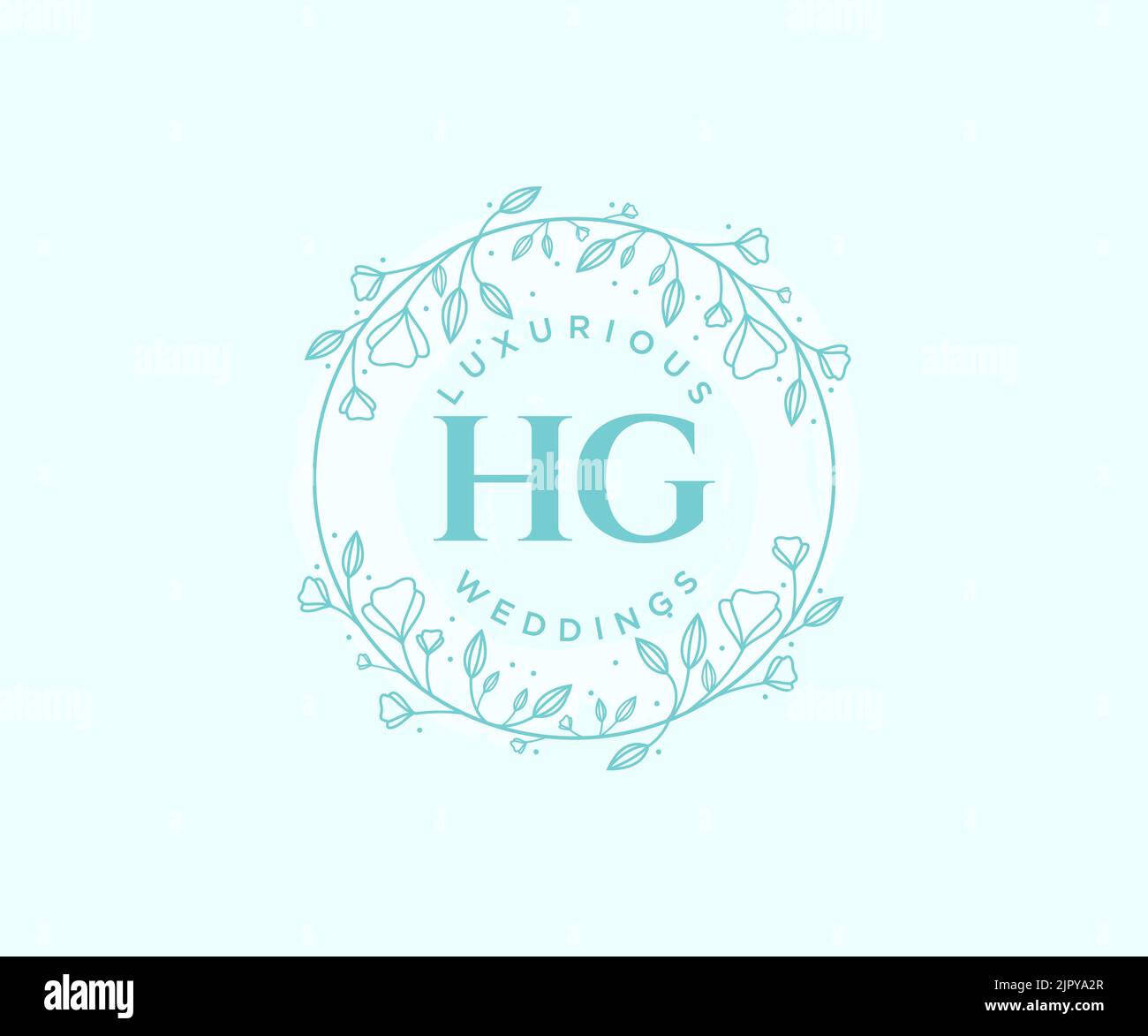 HG Initials letter Wedding monogram logos template, hand drawn modern ...