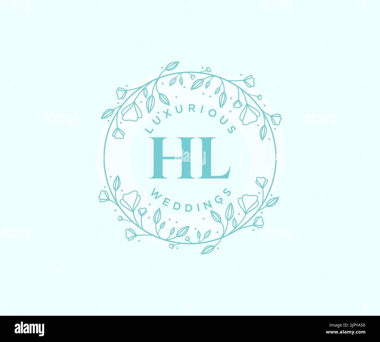 HL Initials letter Wedding monogram logos template, hand drawn modern minimalistic and floral ...