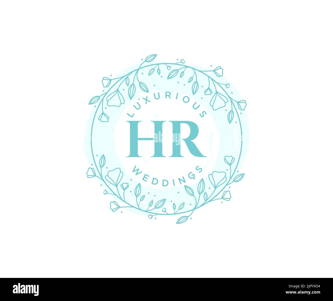 HR Initials letter Wedding monogram logos template, hand drawn modern ...