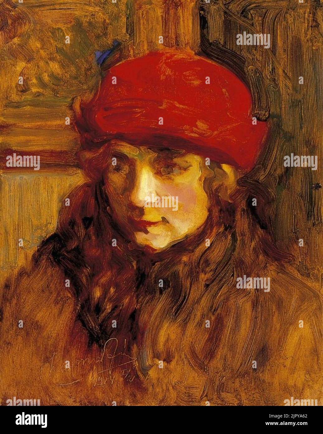 Lady in a red hat hi-res stock photography and images - Alamy