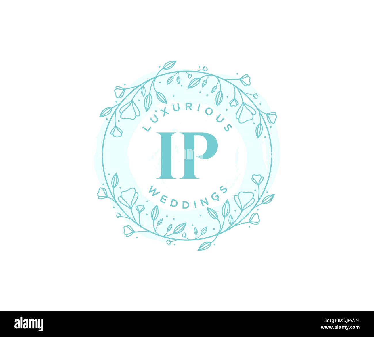 IP Initials letter Wedding monogram logos template, hand drawn modern ...